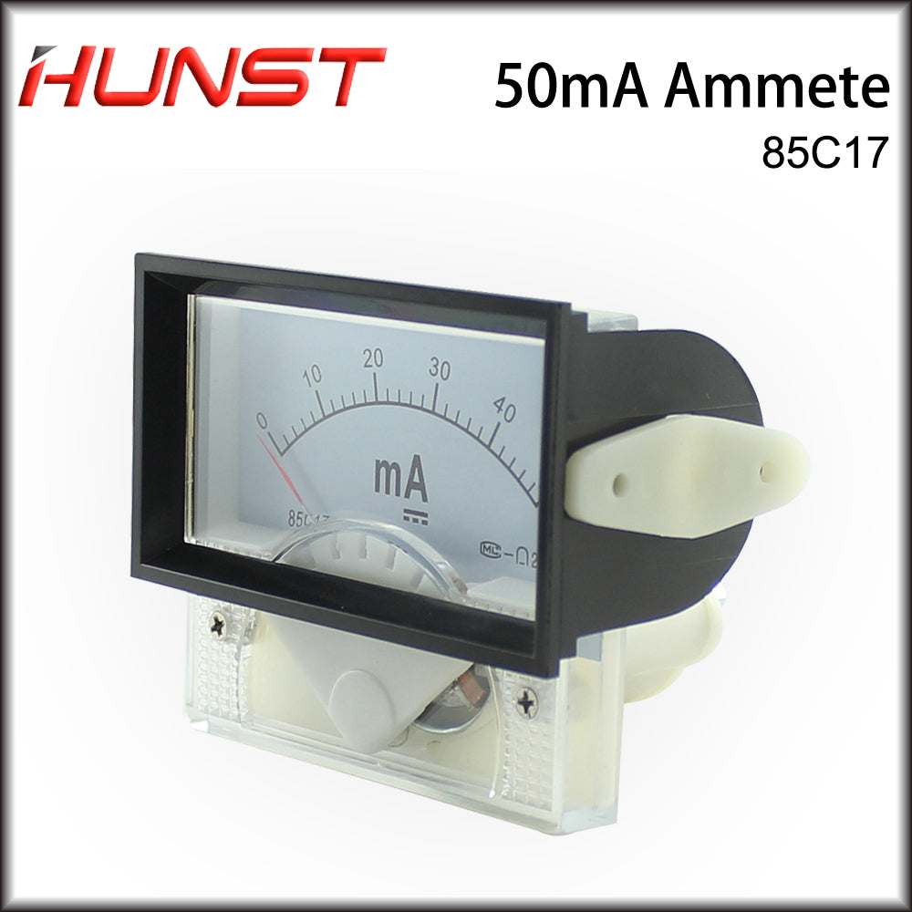 Hunst 50mA Ammeter 85C17 DC 0-50mA Analog Amp Panel Meter Current for ...