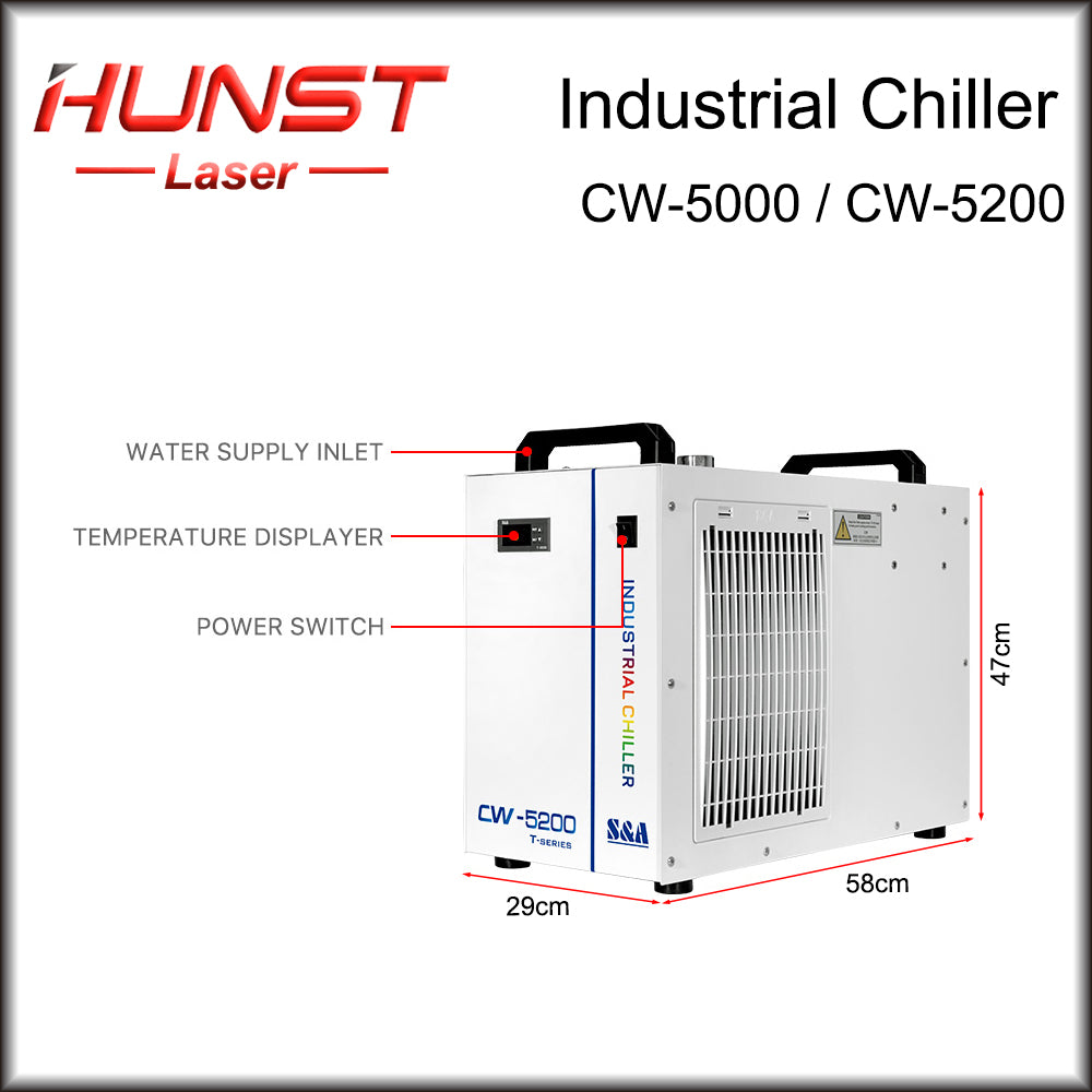 Hunst S&A CW5000 CW5200 CW5202 Industry Water Chiller for CO2 Laser En ...
