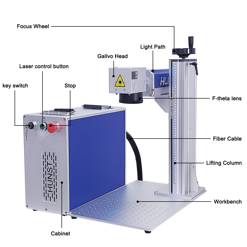 Hunst 20W 30W 50W 100W Raycus Fiber Laser Marking Machine – hunstlaser